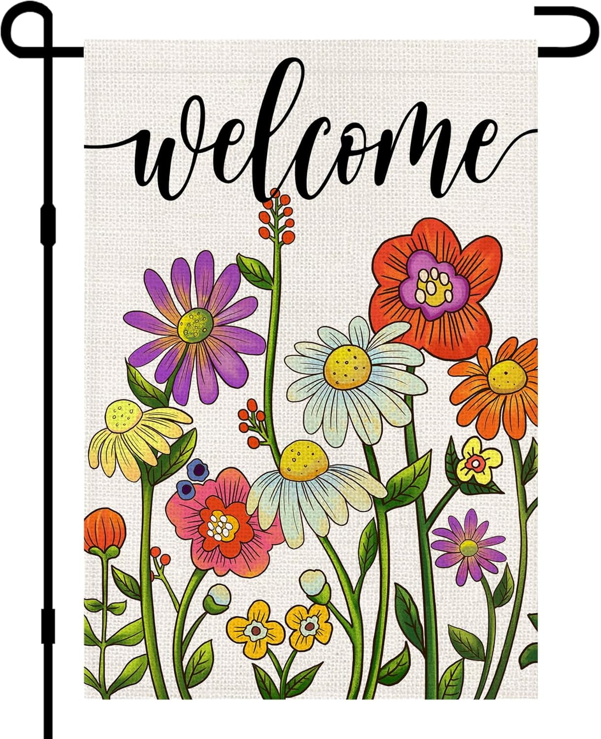 Welcome Spring Garden Flags for Outside Double Sided Burlap, Season ...