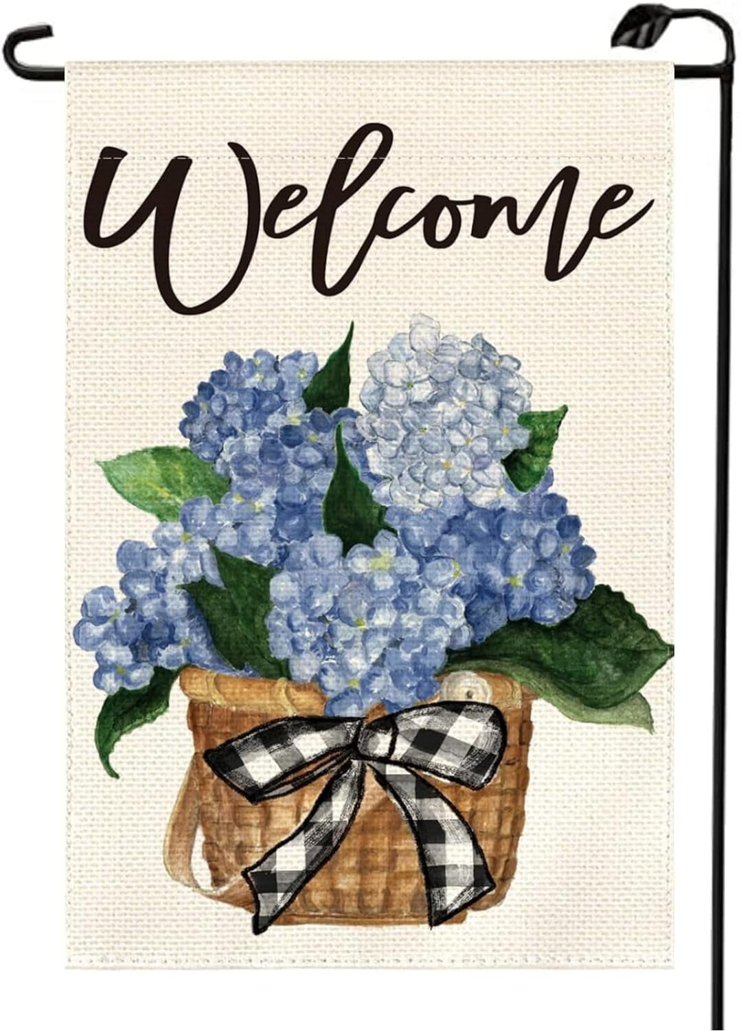 Welcome Spring Hydrangea Garden Flag 12X18 inch Double Sided Summer ...
