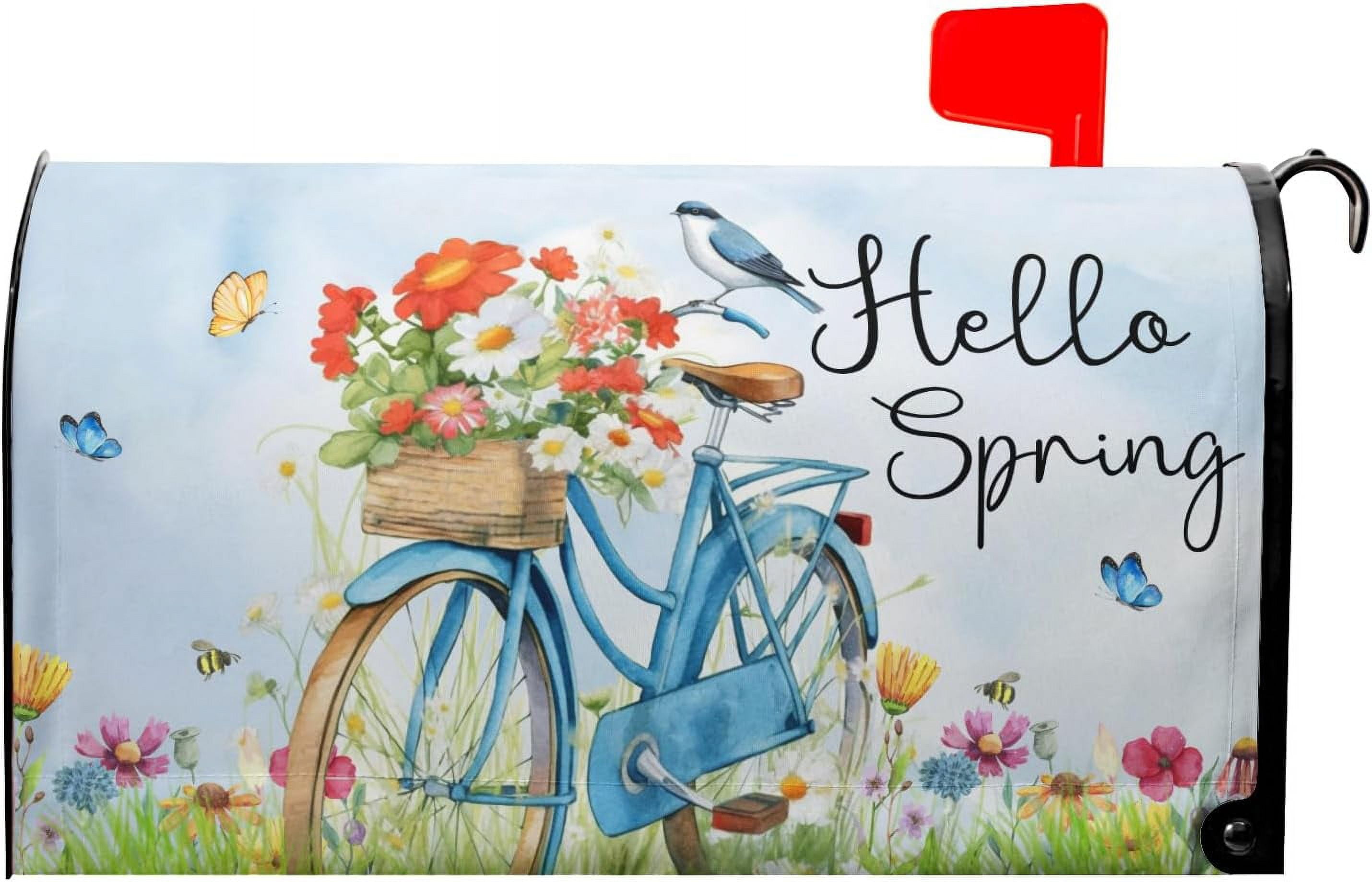 Welcome Spring Magnetic Mailbox Cover Standard Size 21X18 in Spring ...