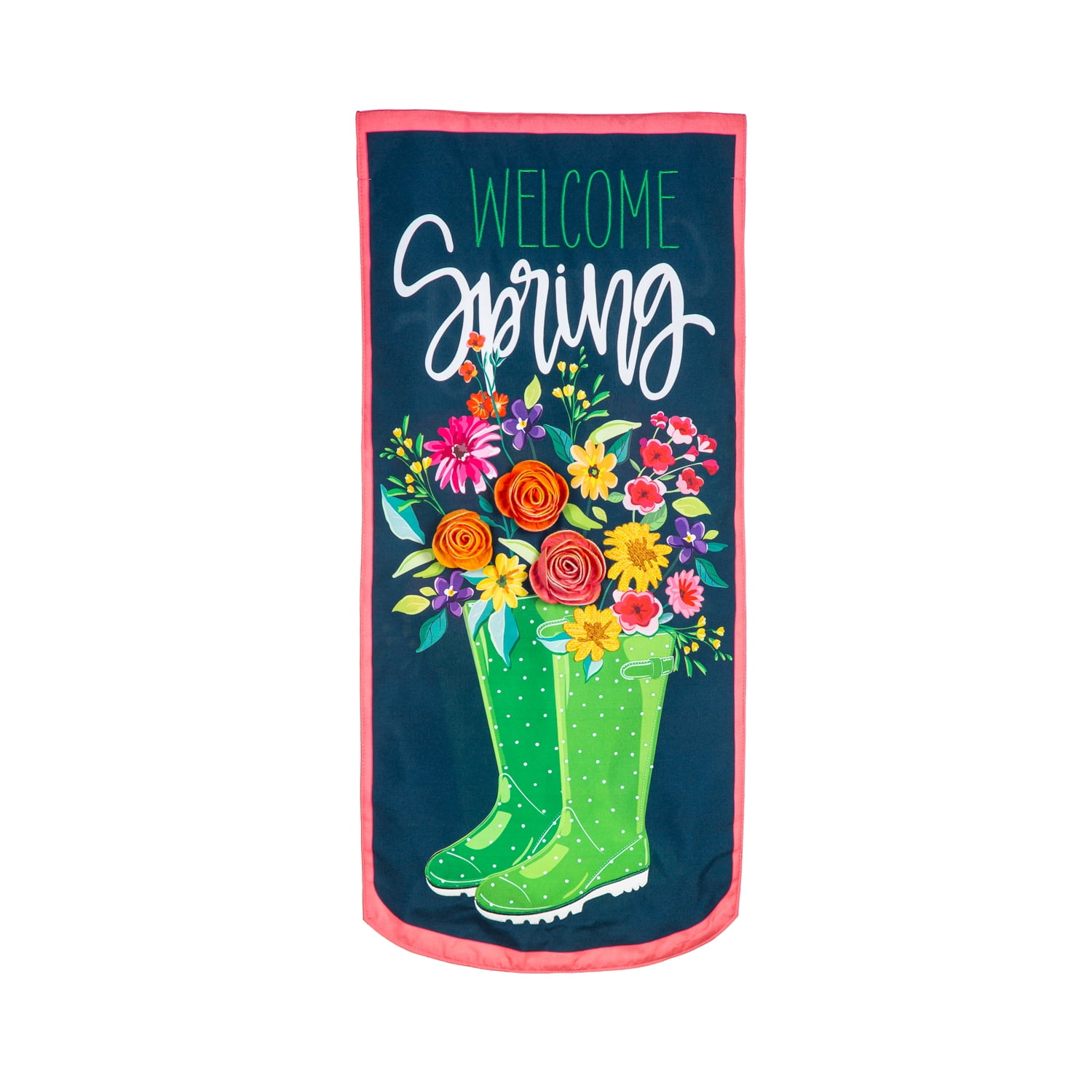 Welcome Spring Rain Boots Everlasting Impression Textile Door Décor ...