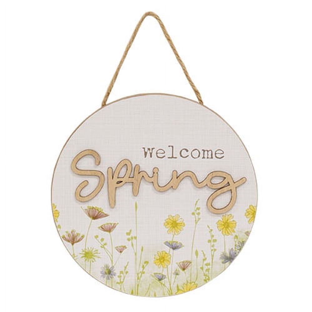 Welcome Spring Round Wildflowers Hanging Sign - Walmart.com