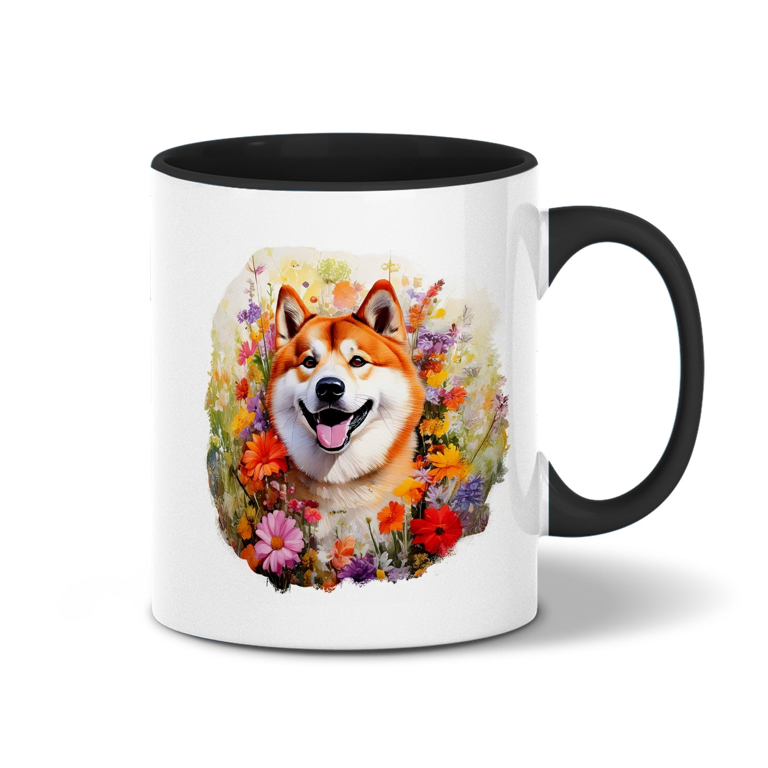 Welcome Spring Summer Akita Portrait Flower Blue Sky 11oz Accent Two ...