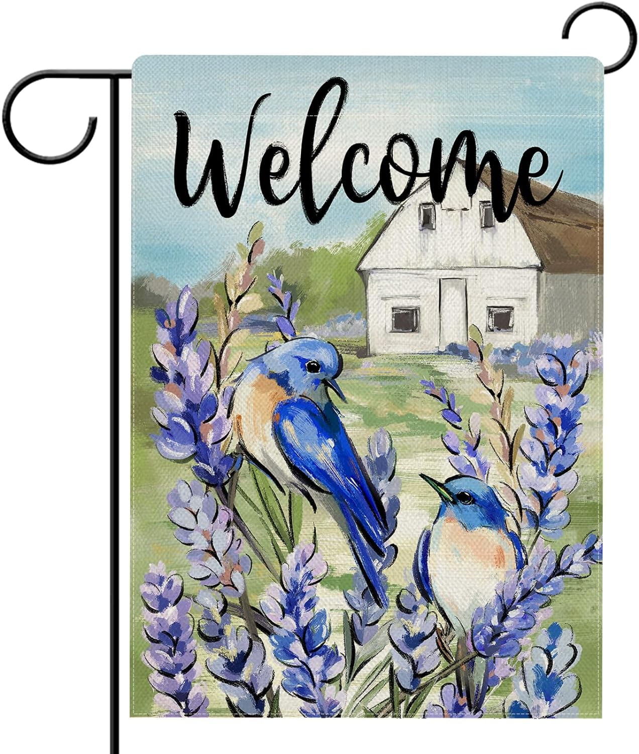 Welcome Spring Summer Bluebird Garden Flag Double Sided, Lavender ...