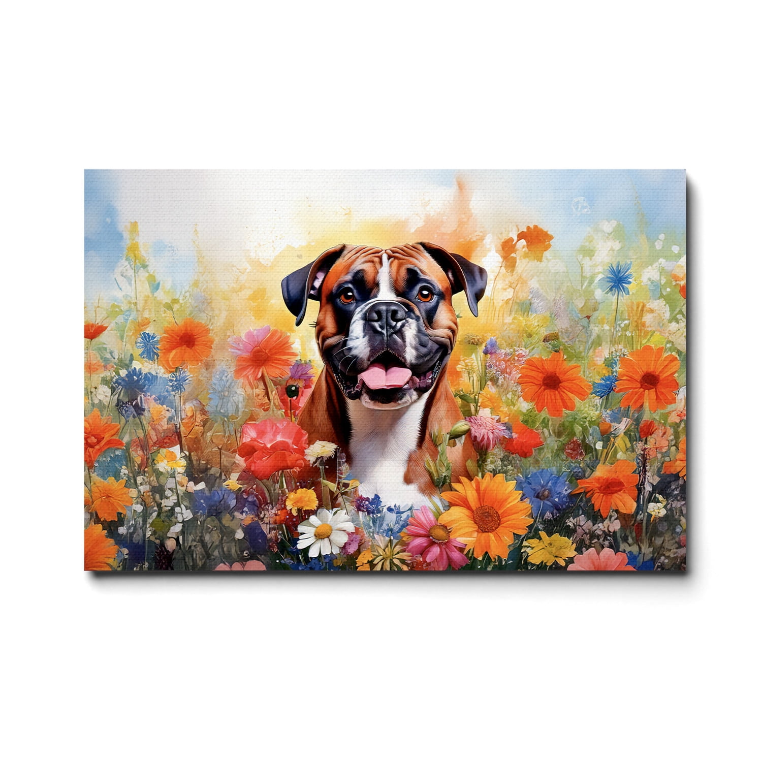 Welcome Spring Summer Boxer Portrait Flower Blue Sky Horizontal Matte ...