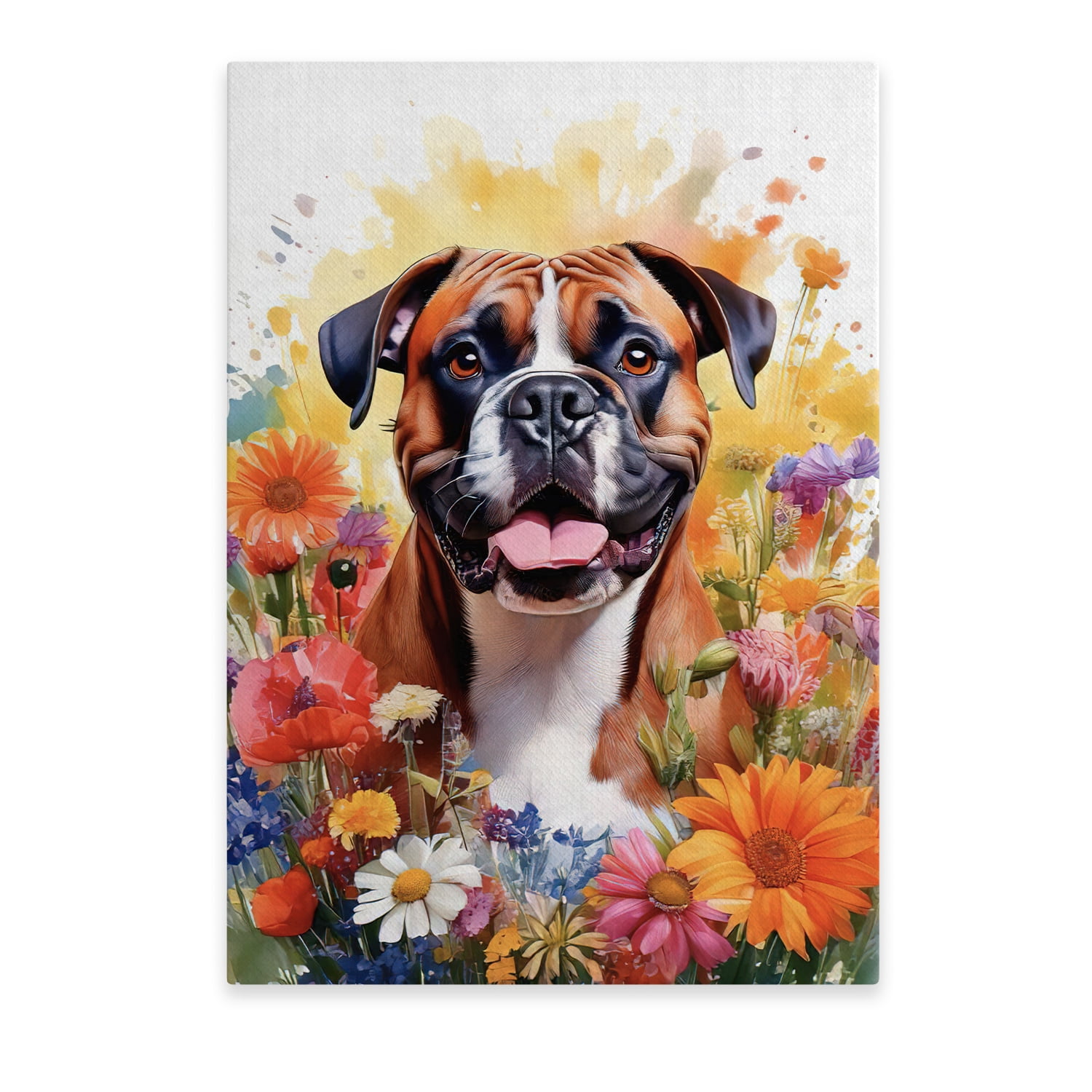 Welcome Spring Summer Boxer Portrait Flower Blue Sky Vertical Matte ...