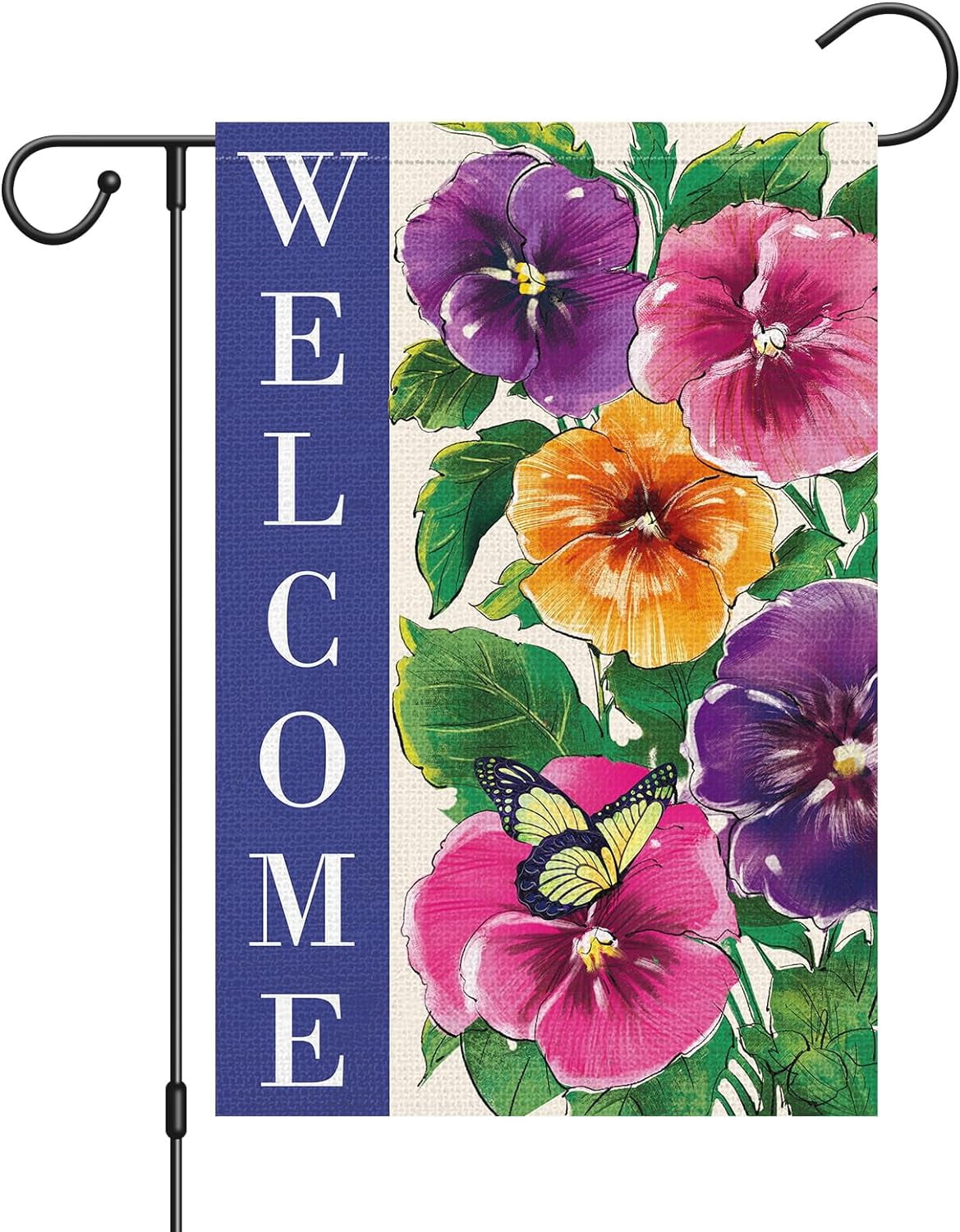 Welcome Spring Summer Garden Flag 12x28 inch Double Sided Vertical ...