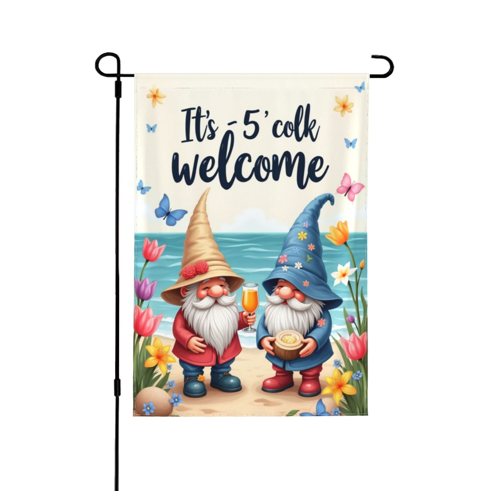 Welcome Spring Summer Garden Flag 5 O'Clock Somewhere Poster With ...