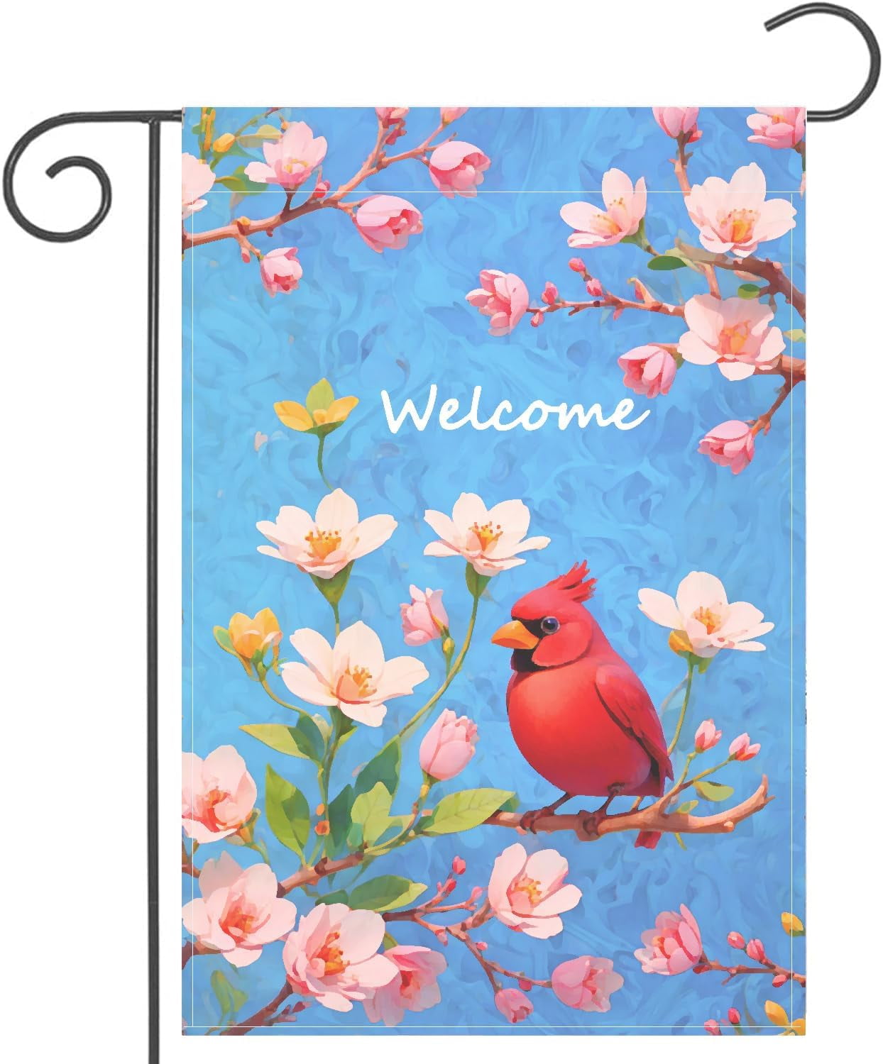 Welcome Spring Summer Garden Flags for Outside Decoration, Cardinal ...