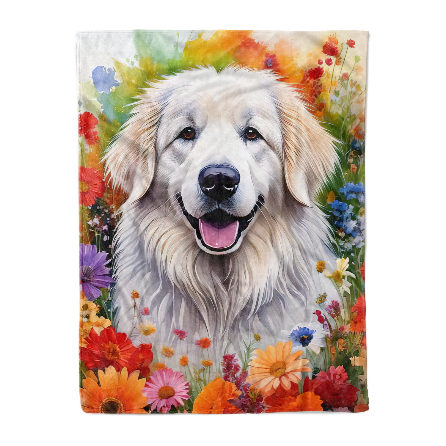 Welcome Spring Summer Great Pyrenees Portrait Flower Blue Sky Cozy ...