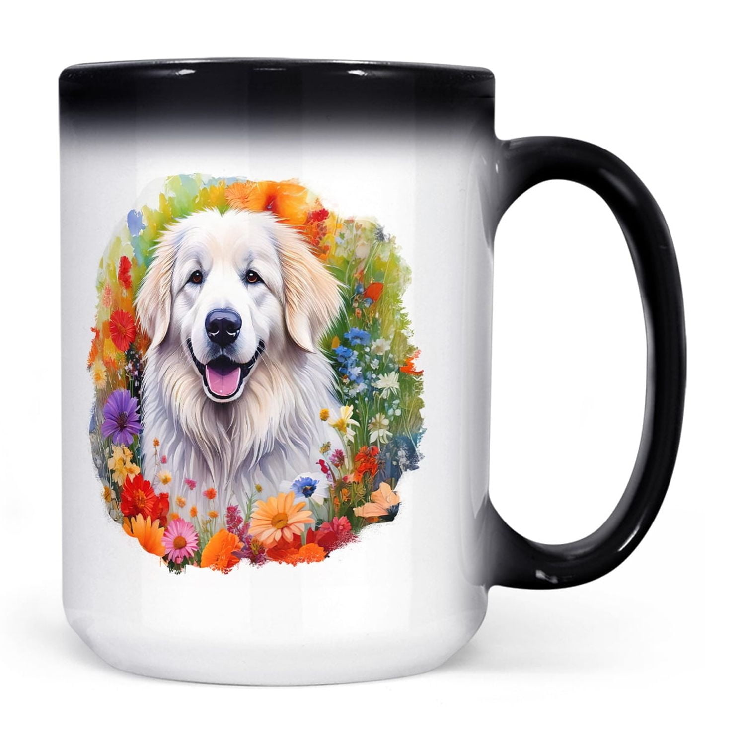 Welcome Spring Summer Great Pyrenees Portrait Flower Blue Sky Heat ...