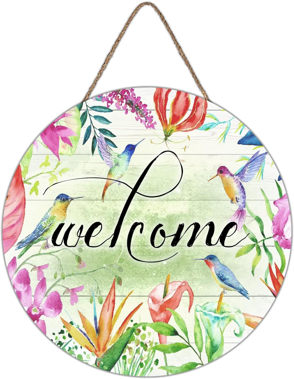 Welcome Spring Summer Hummingbird Front Door Sign, Daffodil Morning ...