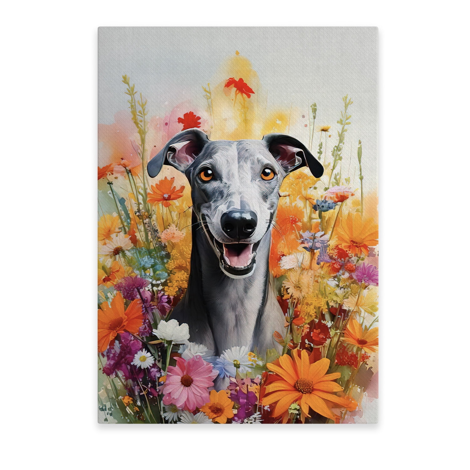 Welcome Spring Summer Italian Greyhound Portrait Flower Blue Sky ...