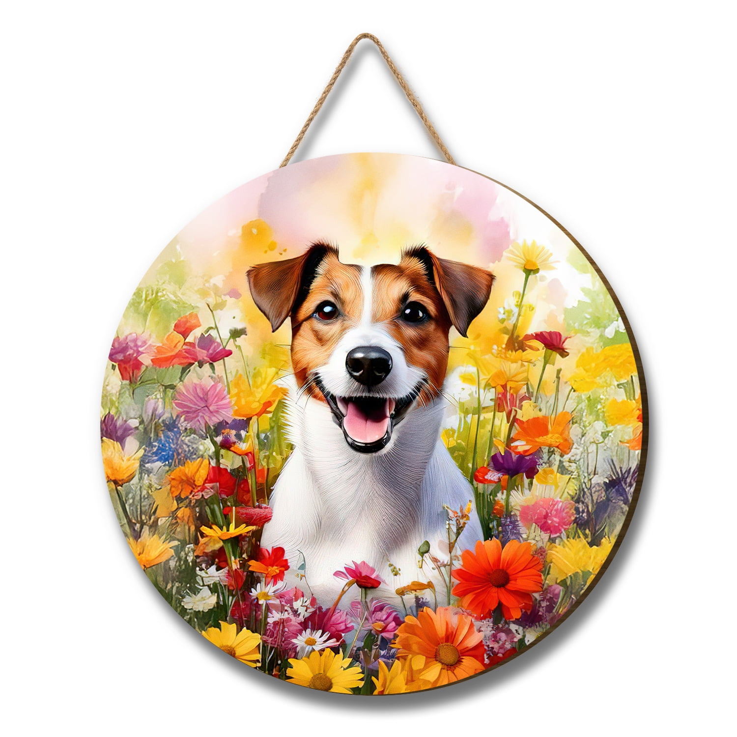 Welcome Spring Summer Jack Russell Terrier Portrait Flower Blue Sky ...