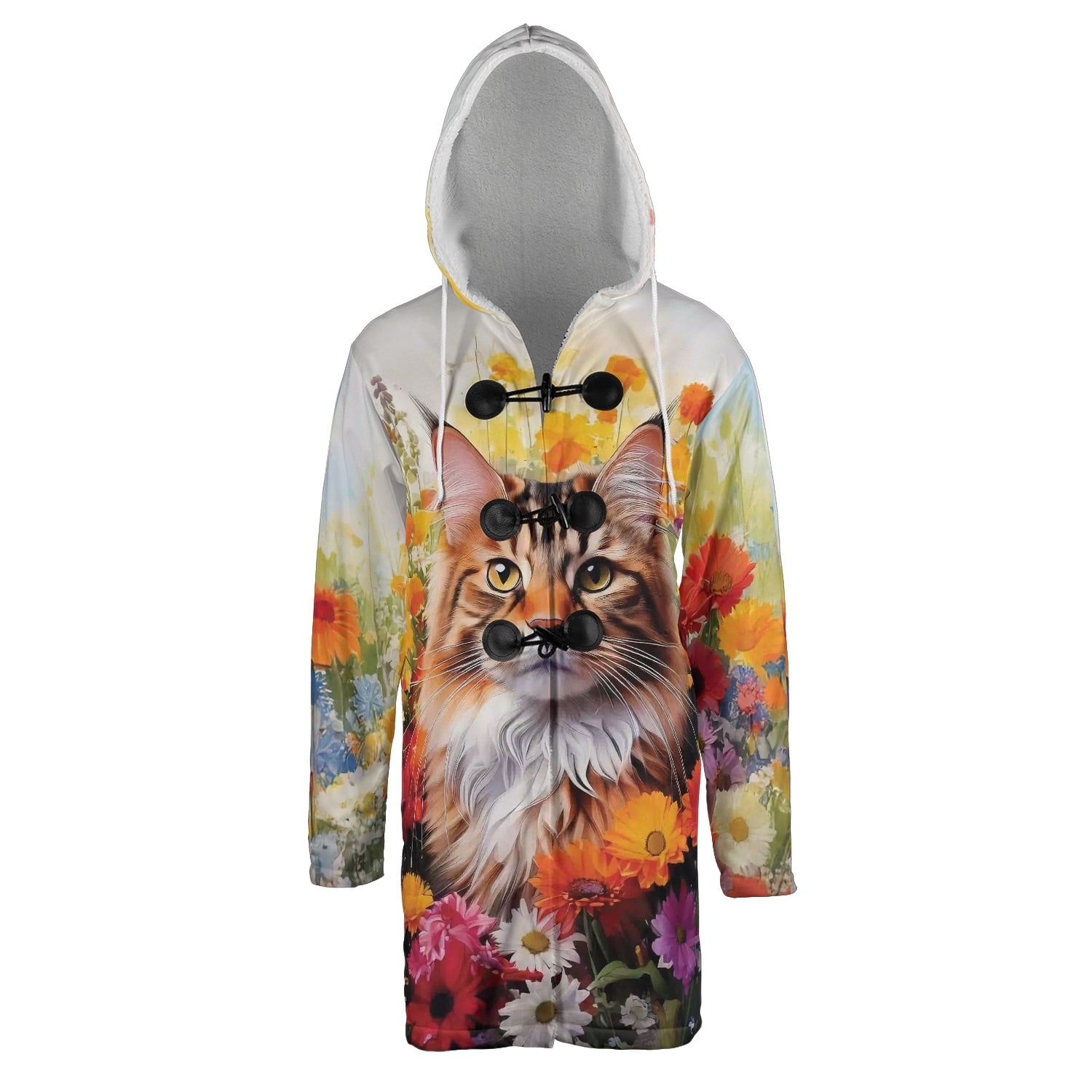 Welcome Spring Summer Maine Coon Portrait Flower Blue Sky All Over ...