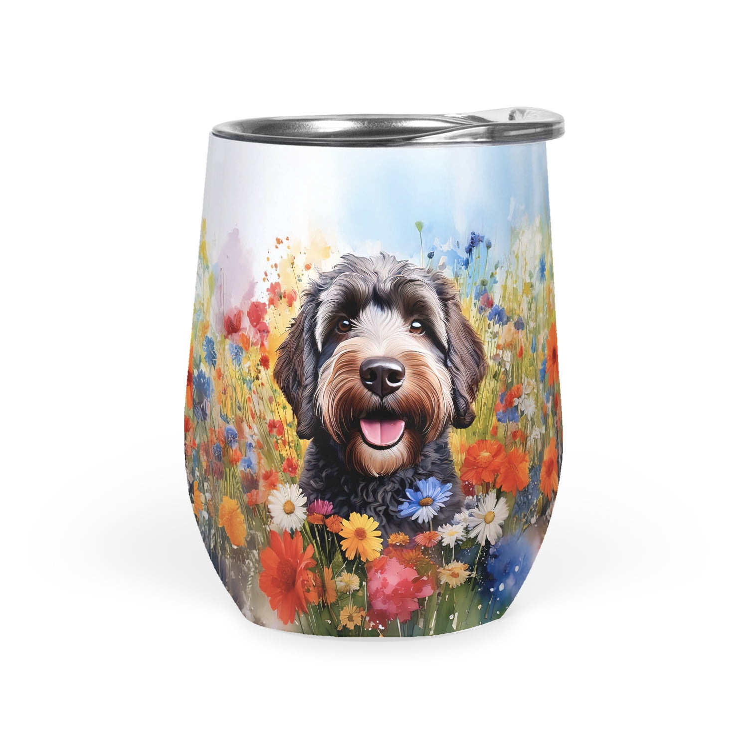 Welcome Spring Summer Portuguese Water Dog Portrait Flower Blue Sky ...