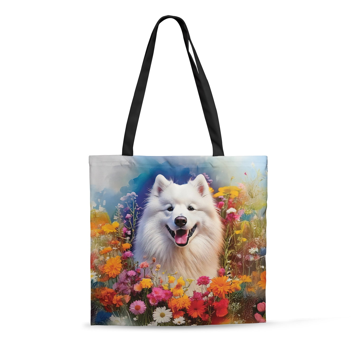 Welcome Spring Summer Samoyed Portrait Flower Blue Sky All Over Print ...