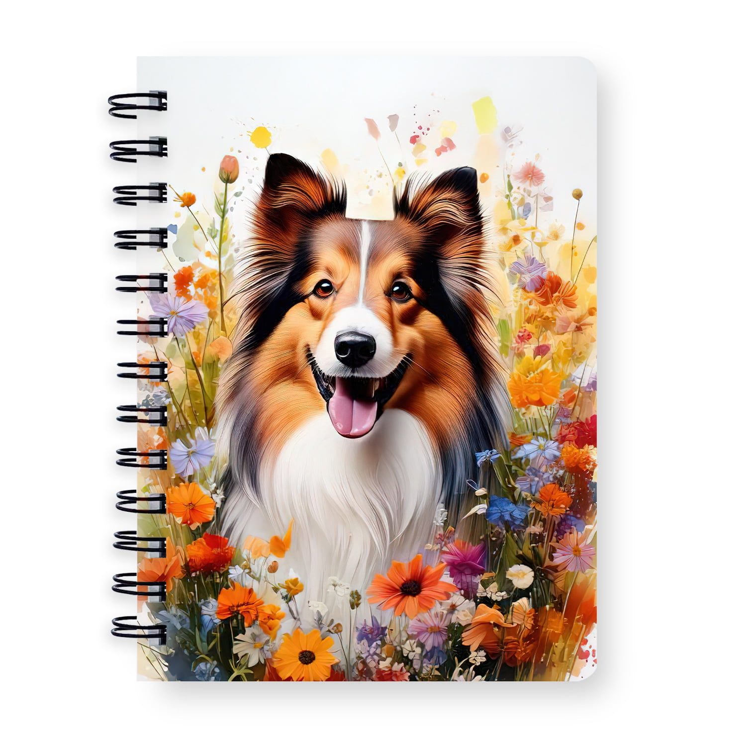 Welcome Spring Summer Shetland Sheepdog Portrait Flower Blue Sky Spiral ...