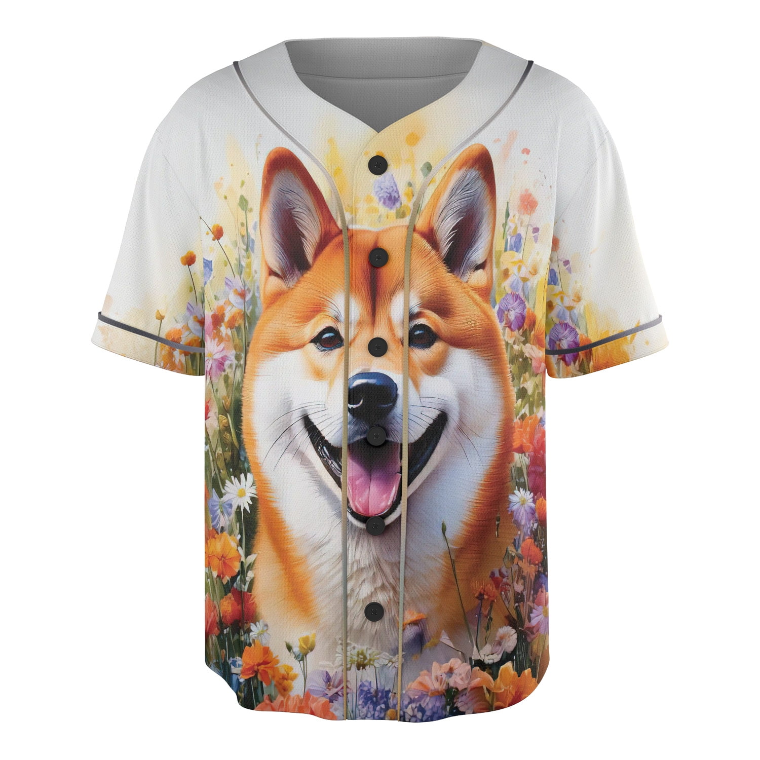Welcome Spring Summer Shiba Inu Portrait Flower Blue Sky All Over Print ...
