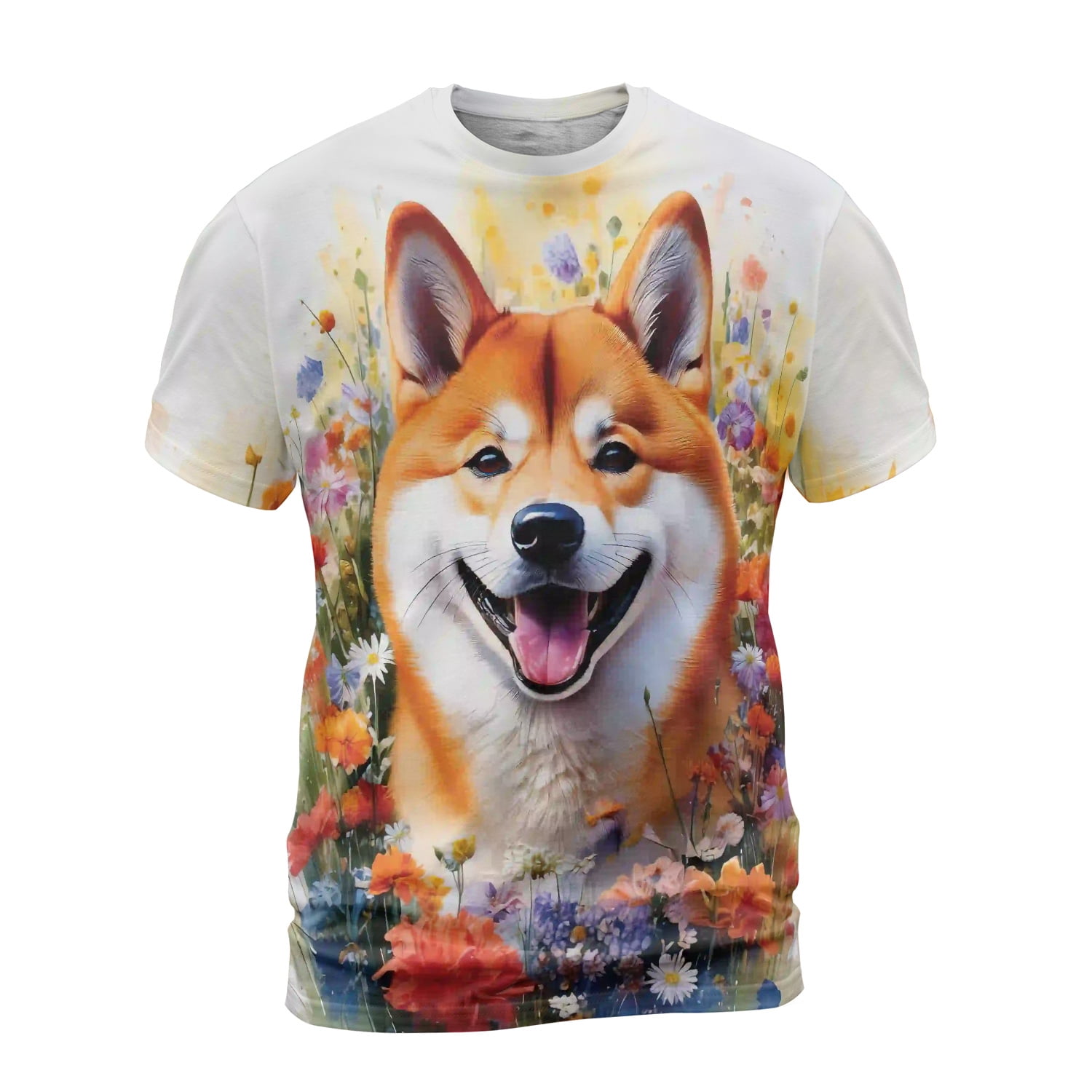 Welcome Spring Summer Shiba Inu Portrait Flower Blue Sky All Over Print ...