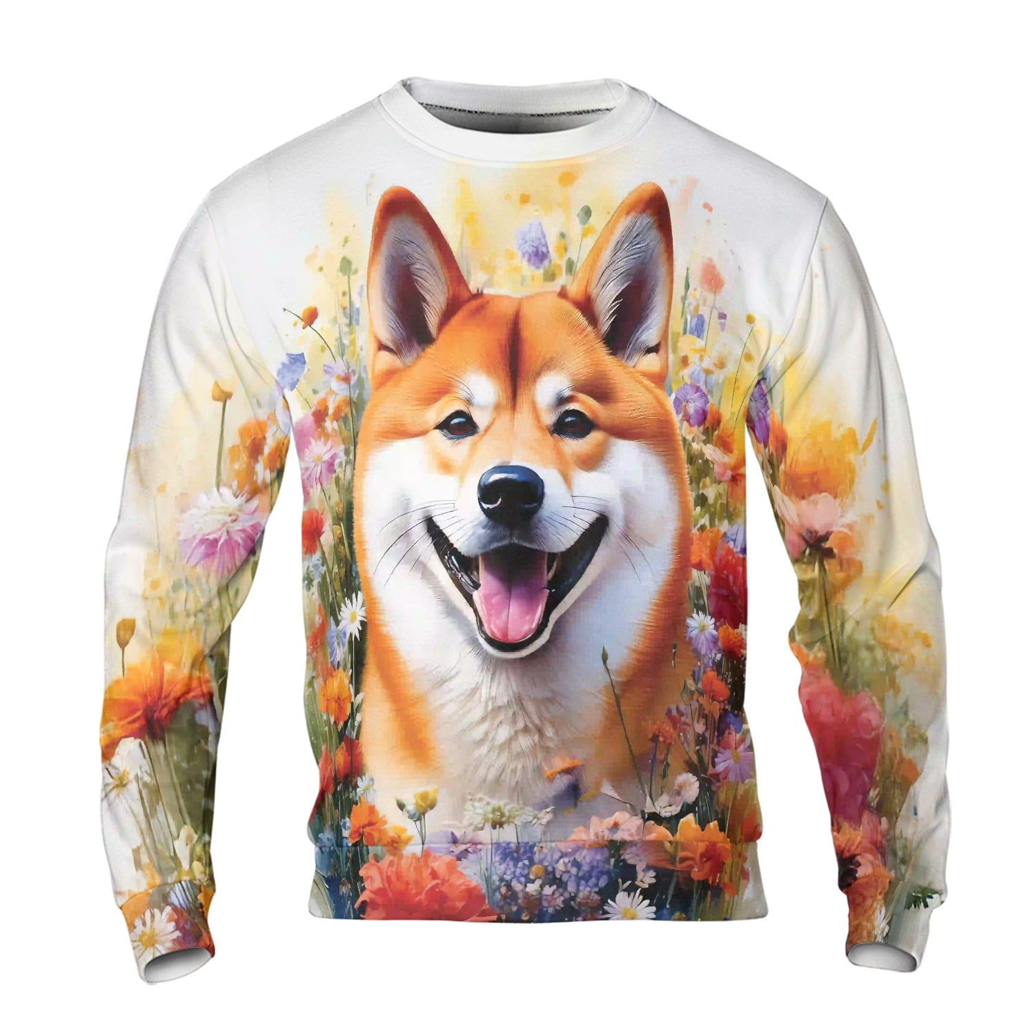 Welcome Spring Summer Shiba Inu Portrait Flower Blue Sky All Over Print ...