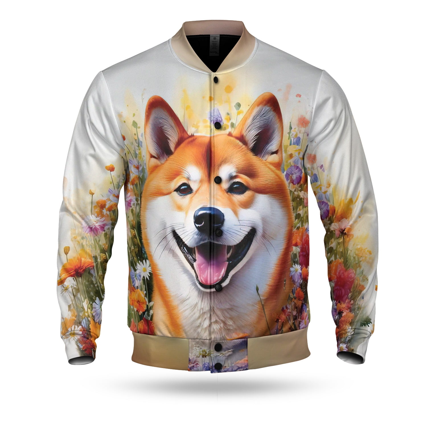 Welcome Spring Summer Shiba Inu Portrait Flower Blue Sky All Over Print ...