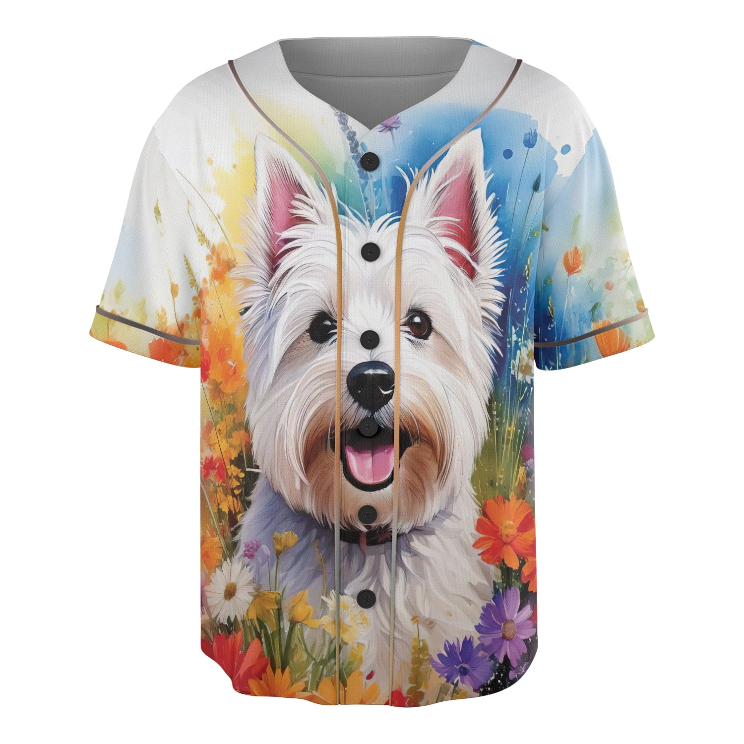 Welcome Spring Summer West Highland White Terrier Portrait Flower Blue ...