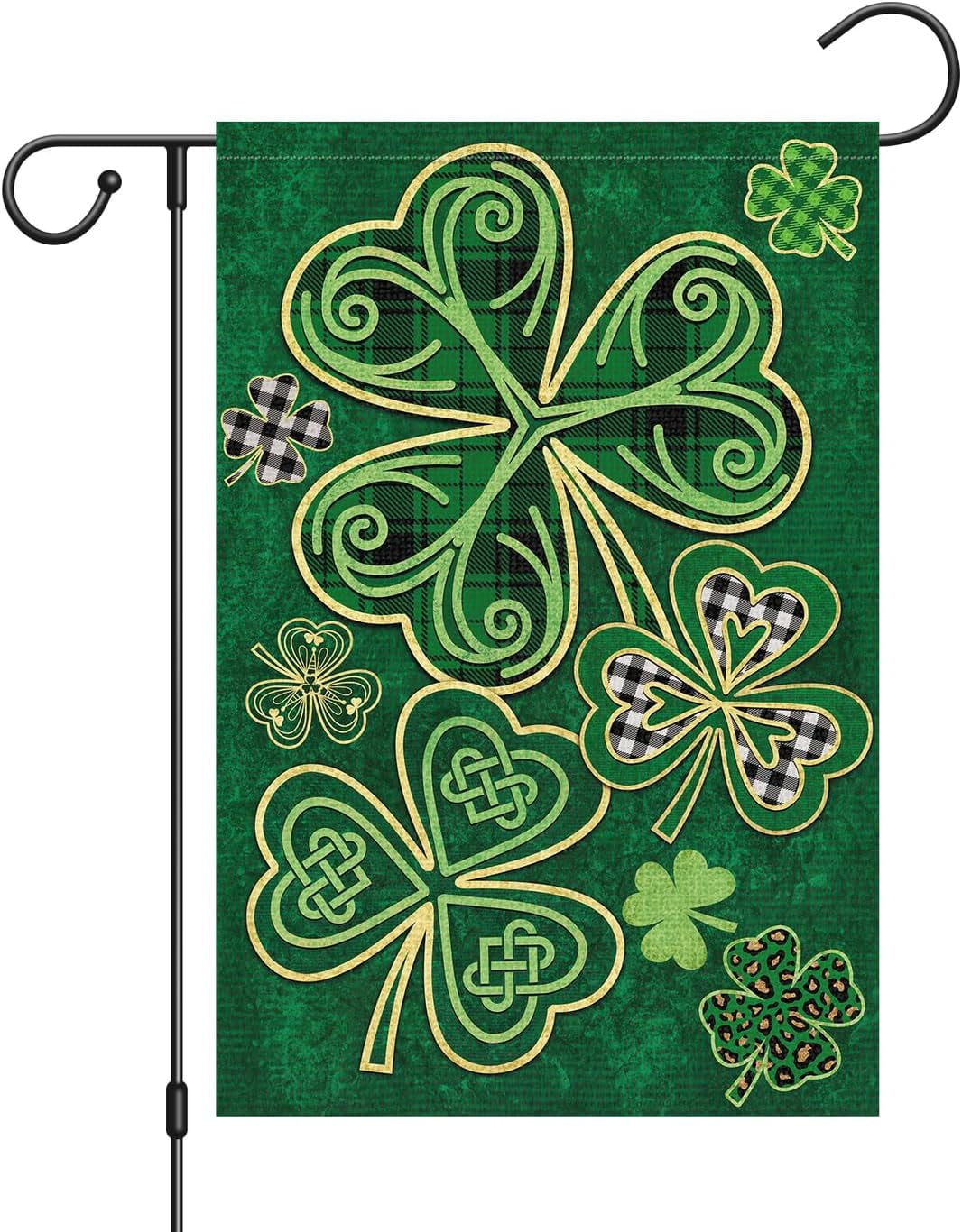 Welcome St. Patrick's Day Garden Flag 28x40 inch Double Sided Vertical, Burlap Spring Small ...