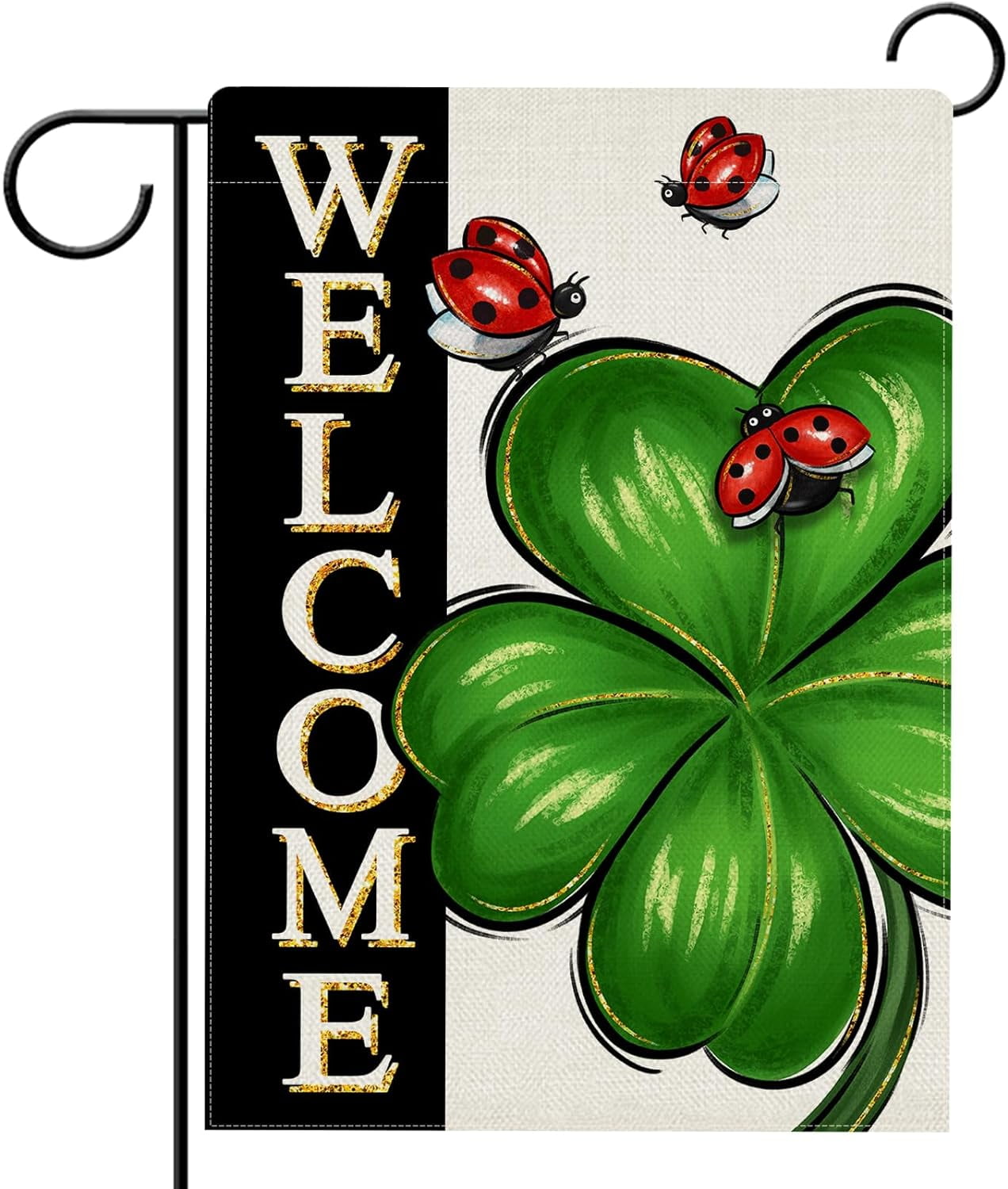 Welcome St. Patrick's Day Shamrock Clover Garden Flag Double Sided ...