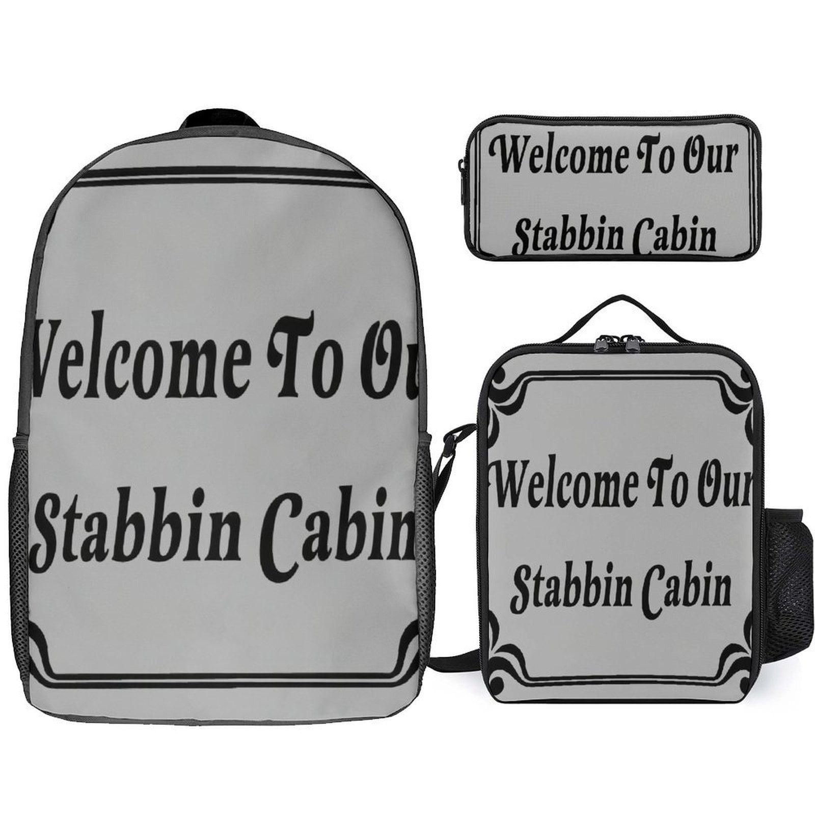 Welcome Stabbin Cabin Sign 3D Printed 3pcs/Set Bags Laptop Daypack ...