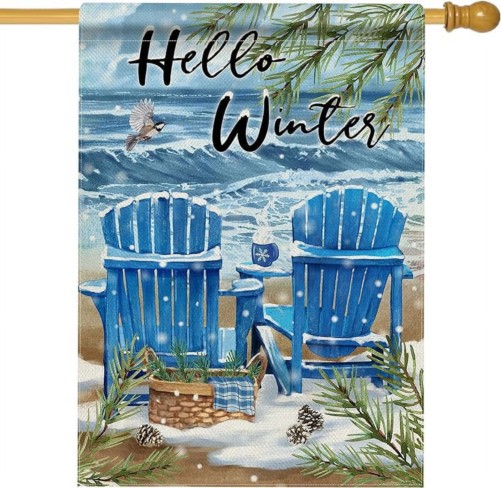 Welcome Summer Beach Coastal Nautical House Flag Double Sided, Ocean ...
