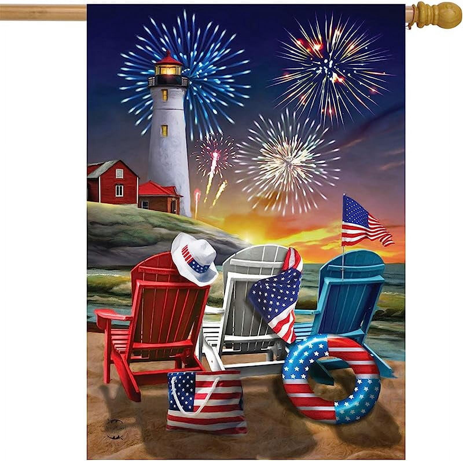 Welcome Summer Beach Coastal Nautical House Flag Double Sided, Ocean ...