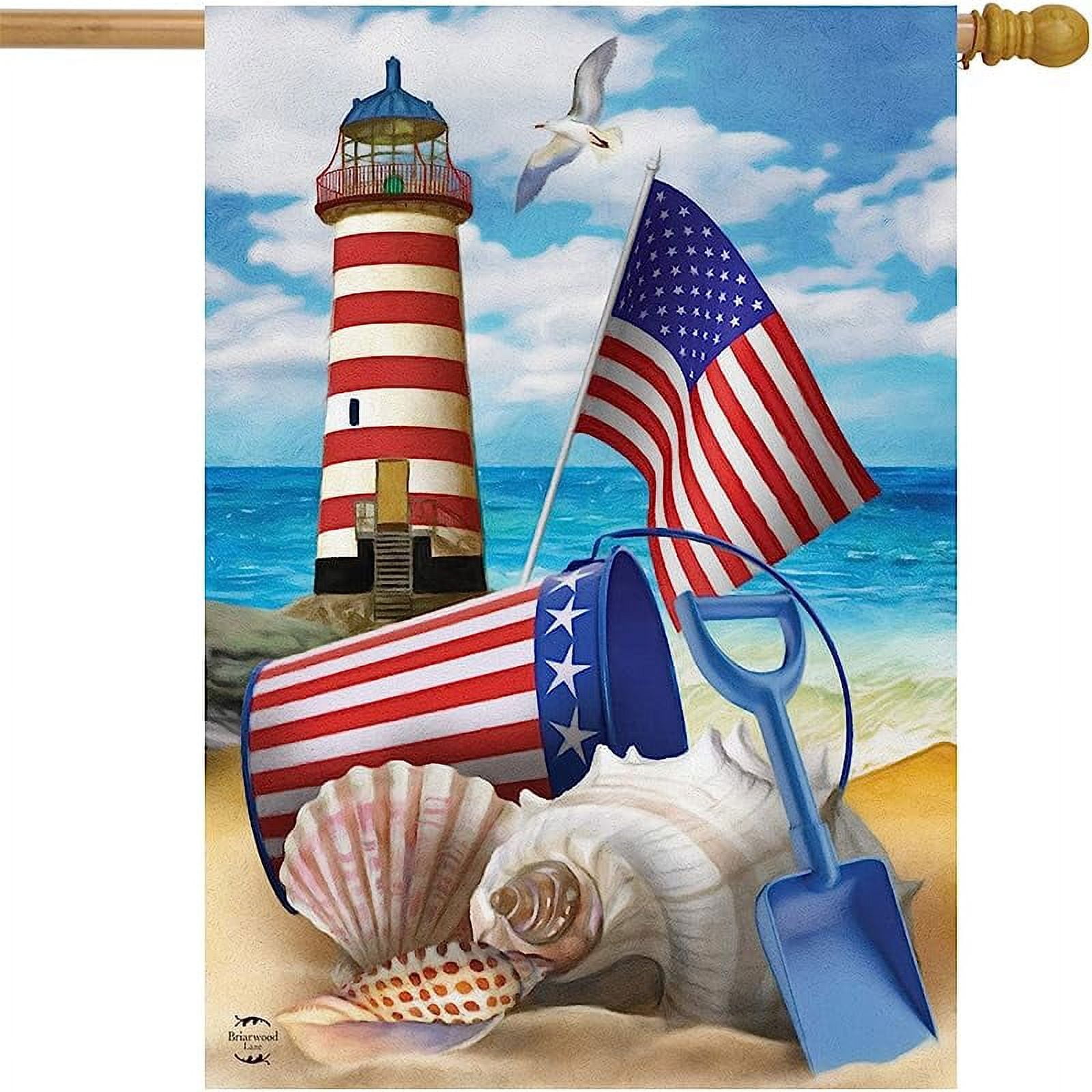 Welcome Summer Beach Coastal Nautical House Flag Double Sided, Ocean ...