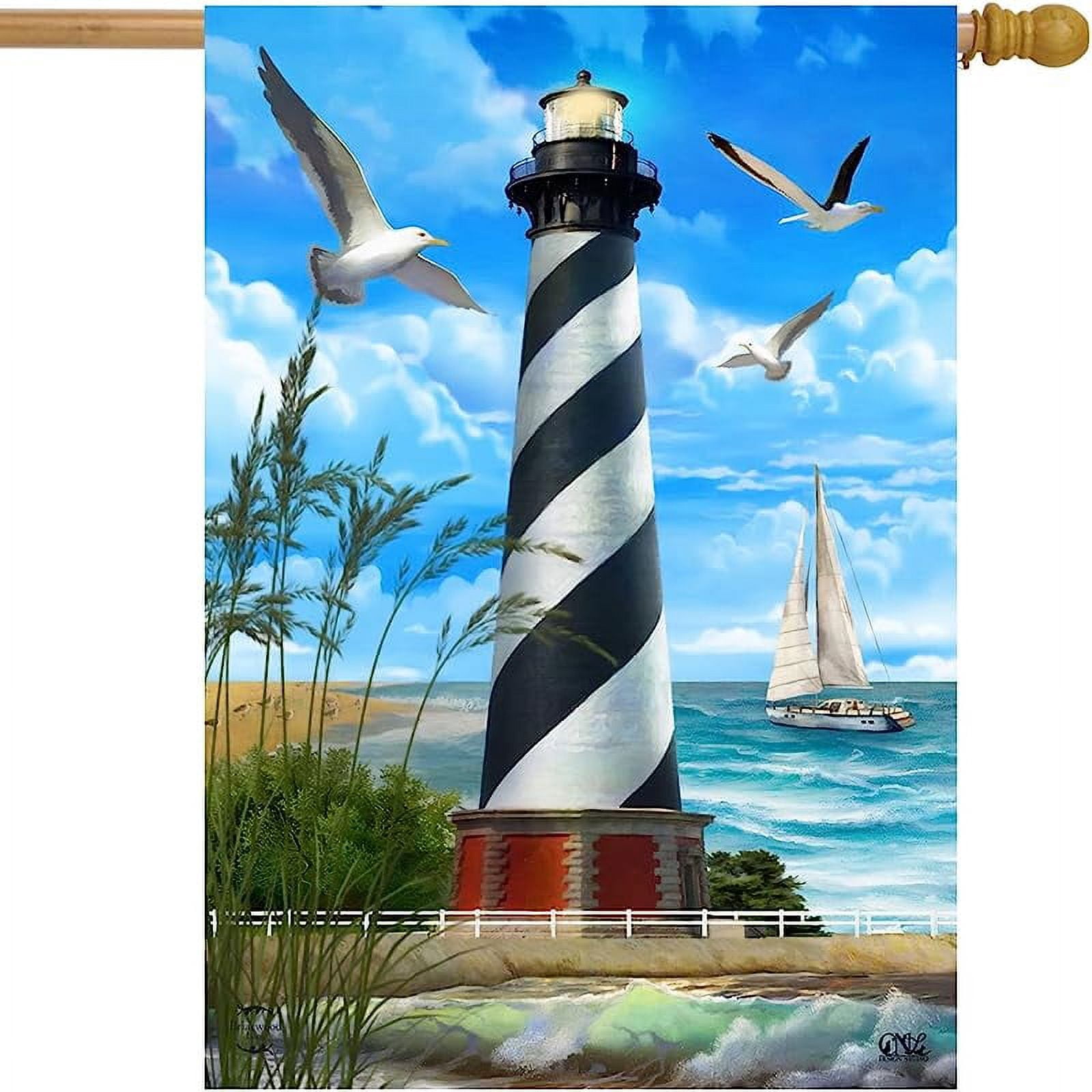 Welcome Summer Beach Coastal Nautical House Flag Double Sided, Ocean ...