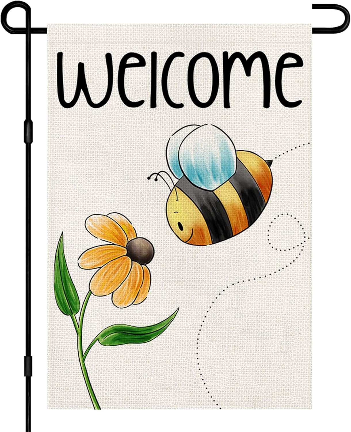 Welcome Summer Cute Bee Garden Flag Double Sided , Sunflowers Sign ...