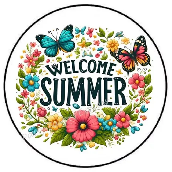 Welcome Summer Floral Sticker Party Favor Envelope Seals Labels ...