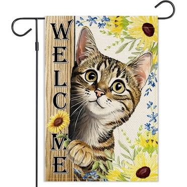 Toland Home Garden Welcome Spring Kittens Cat Spring Flag Double Sided ...