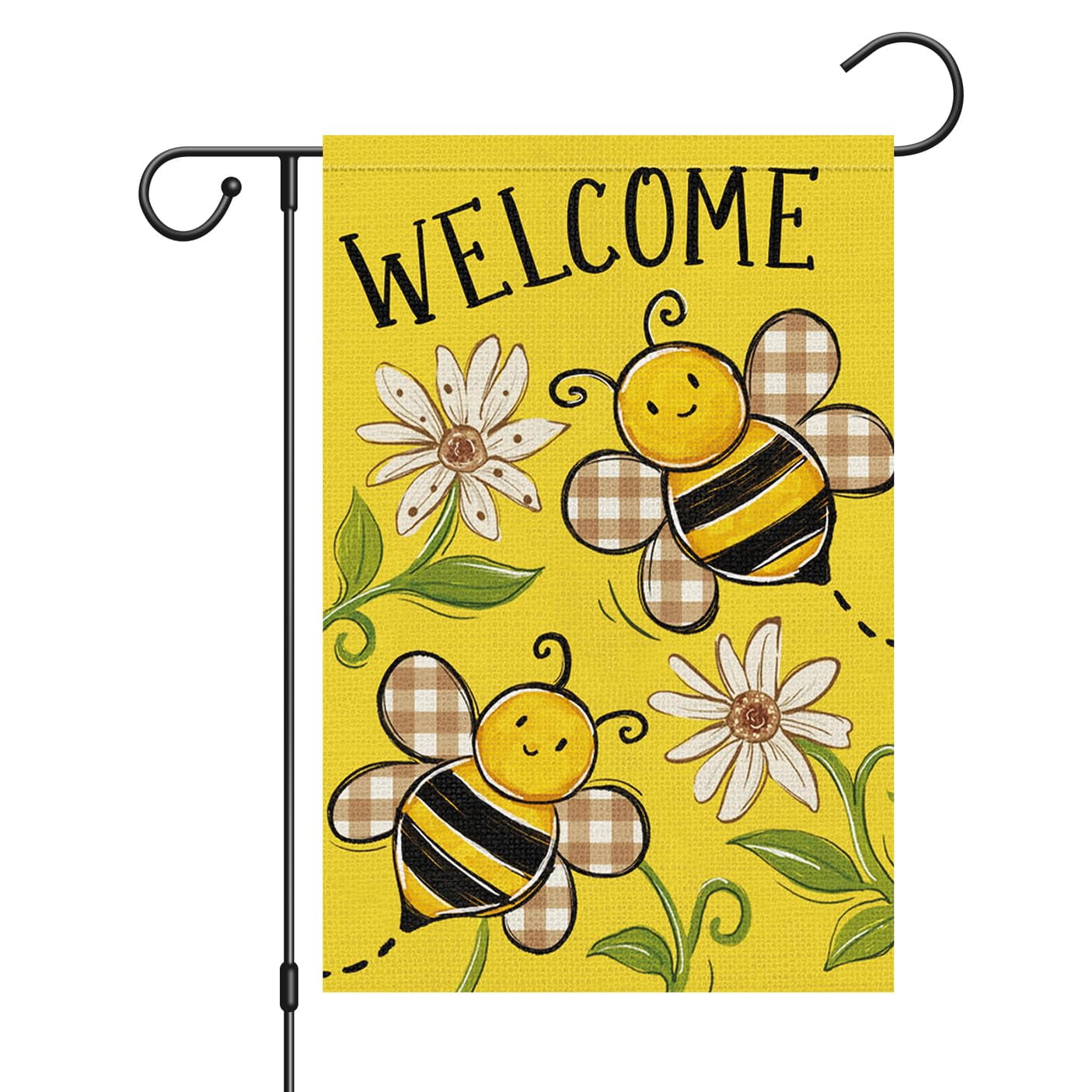 Welcome Summer Garden Flag Double Sided, Small Bee Daisy Garden Yard ...