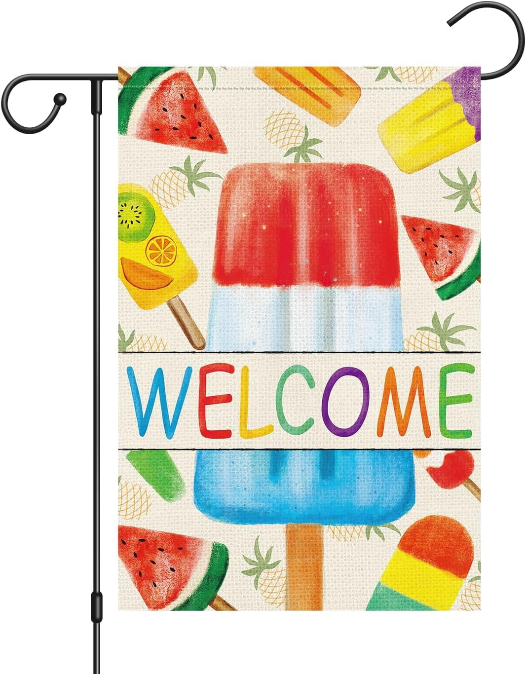 Welcome Summer Popsicle Garden Flag Double Sided, Small Ice Cream ...
