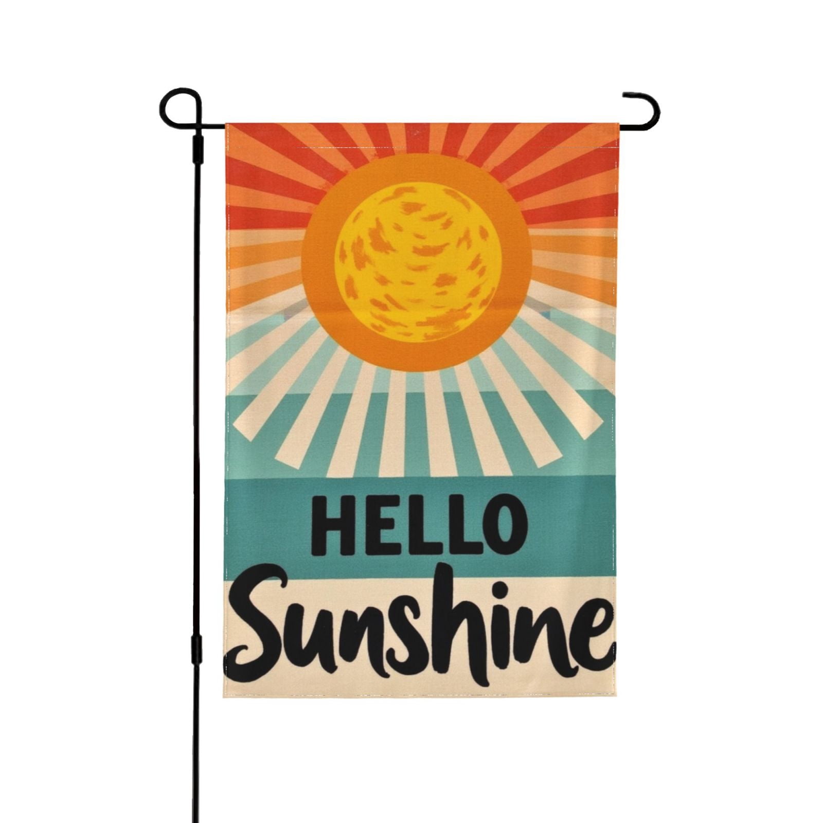 Welcome Summer Sun Garden Flag 12x18 Double Sided, Burlap Small Boho ...