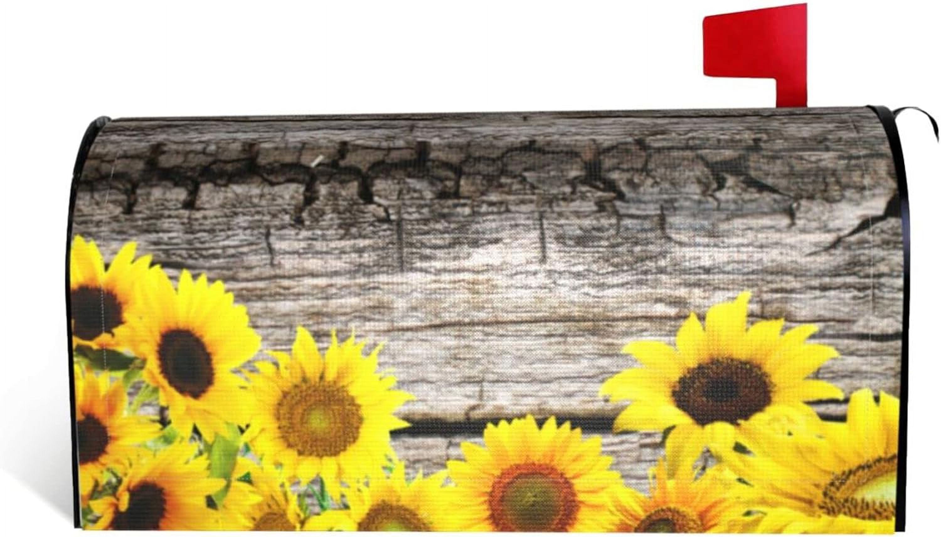 Welcome Sunflowers Magnetic Mailboxes Cover Sunflowers Summer Vintage ...