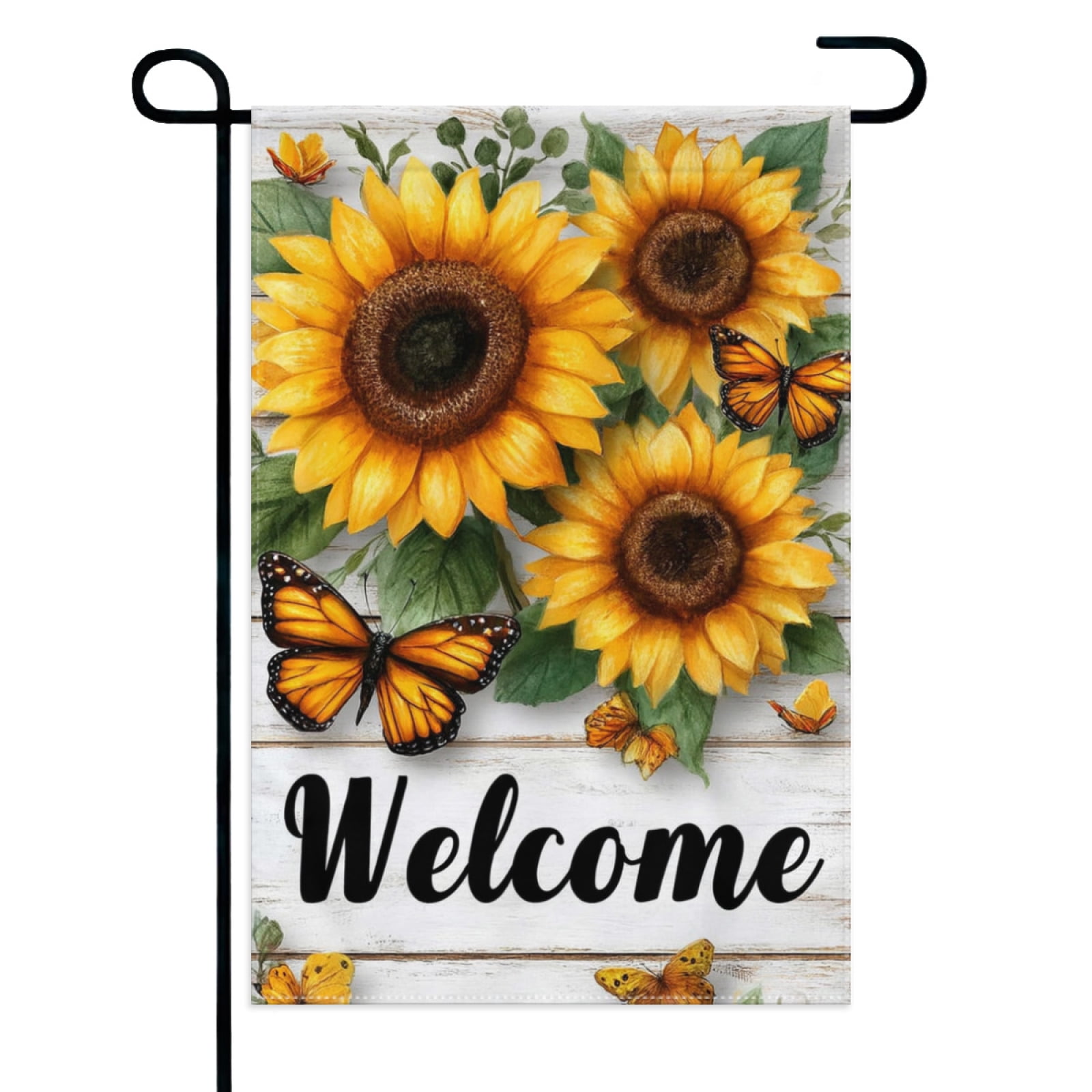 Welcome Sunflowers and Butterflies Garden Flags 12×18 Inch Double Sided ...
