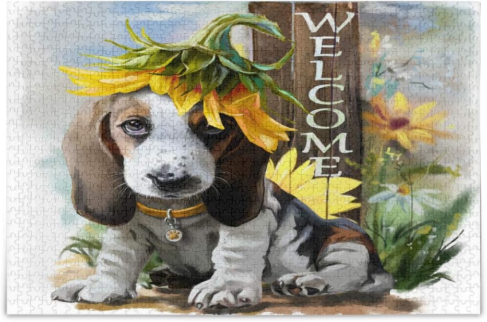 Welcome Sunny The Beagle Jigsaw Puzzles for Adults 1000 Pieces Fun ...