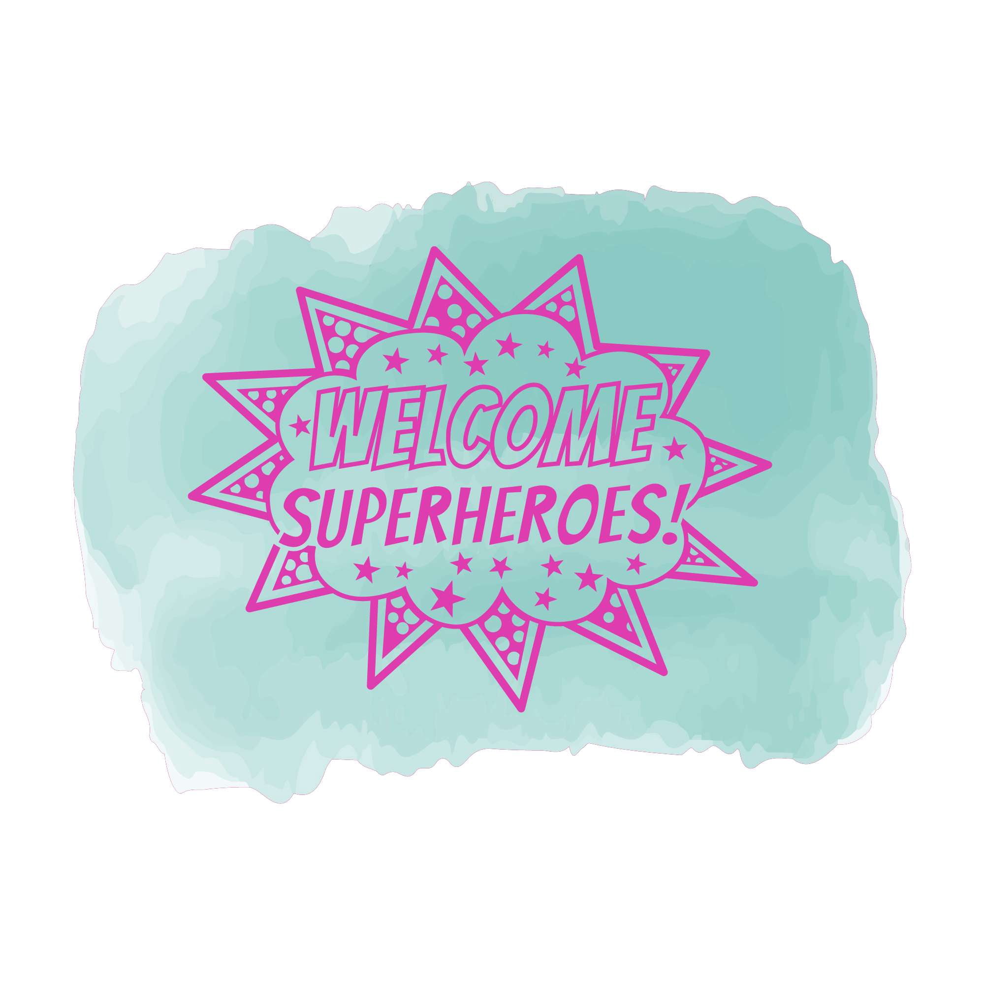 Welcome Superheroes Superheroes Inspire Your Space Watercolor Decal ...