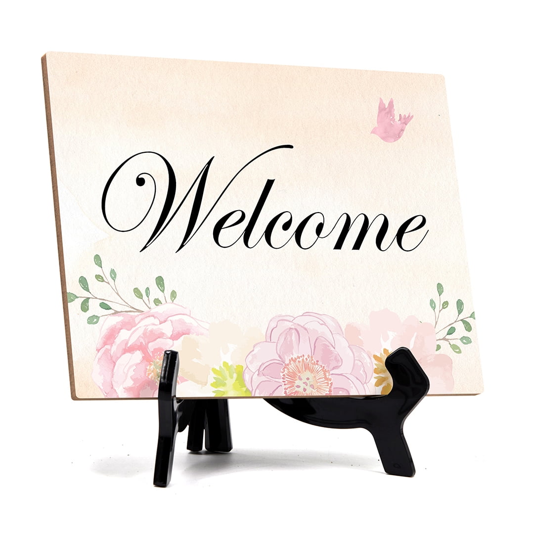 Welcome Table Sign with Easel Stand, 6" x 8" - Walmart.com