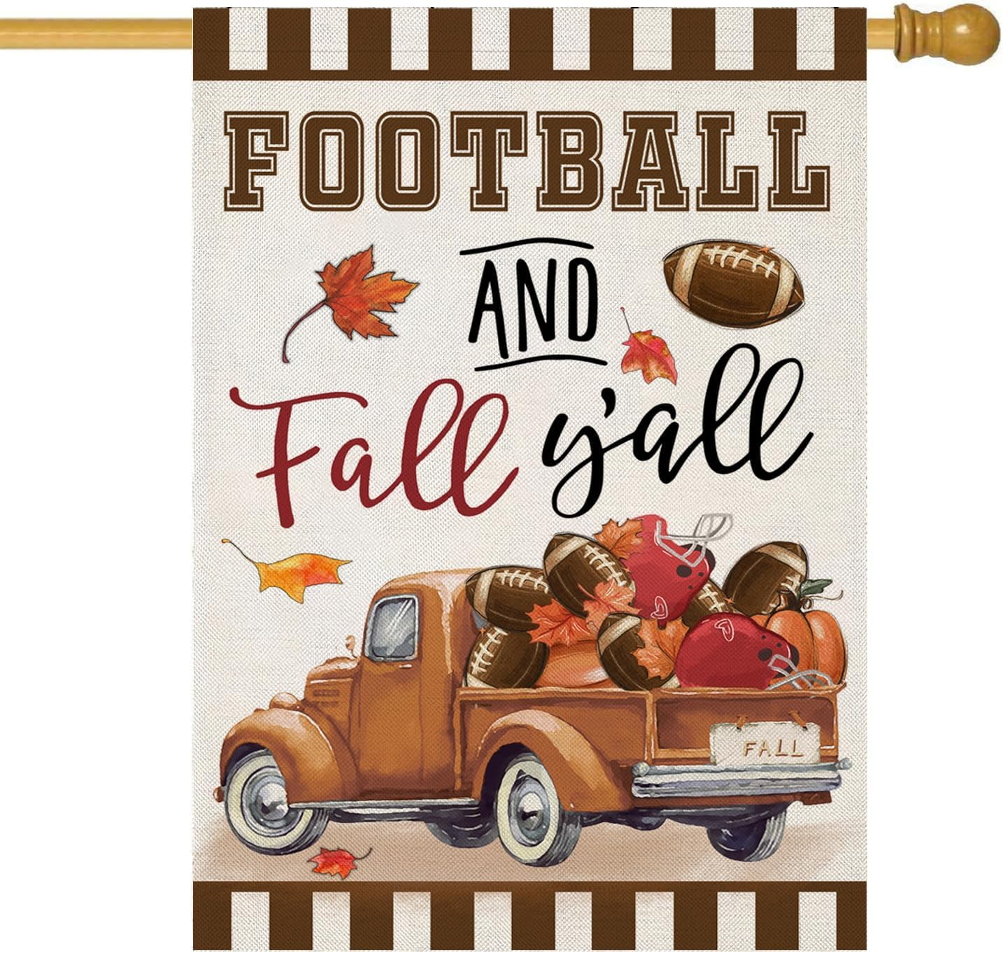Welcome Thanksgiving Fall House Flags for Outdoor Decoration, FOOTBALL ...