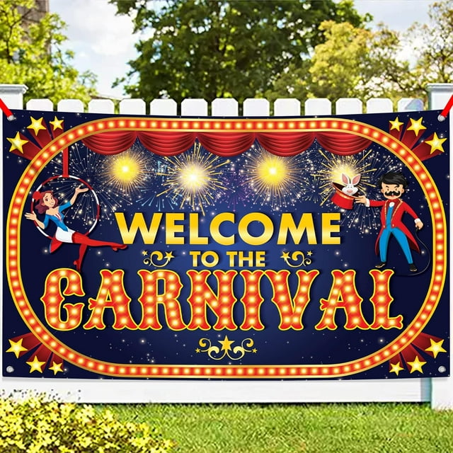 Welcome to The Carnival Banner, Carnival Decorations, Carnival Backdrop ...