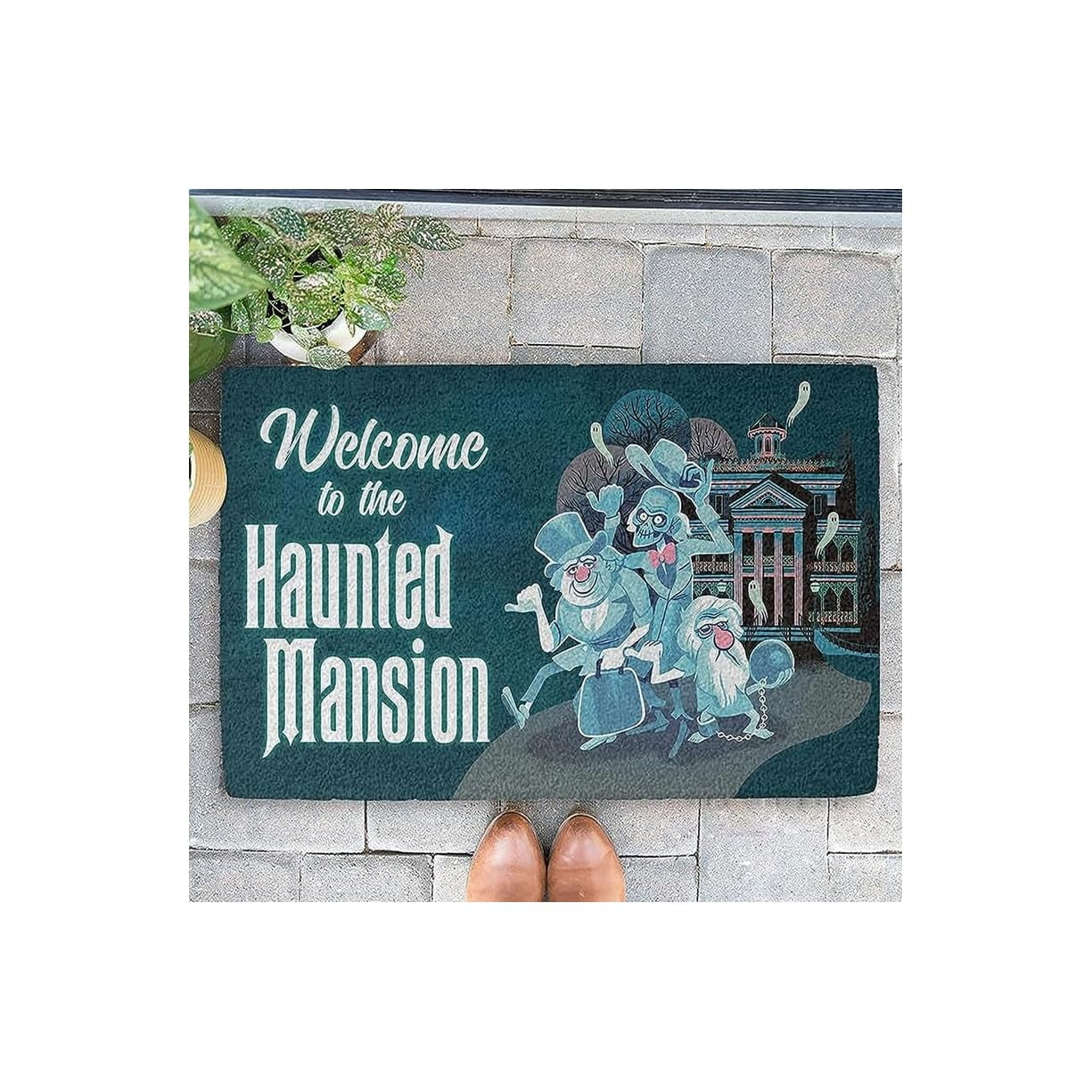 Welcome to The Haunted Mansion Doormat,Hitchhiking Ghost Haunted ...