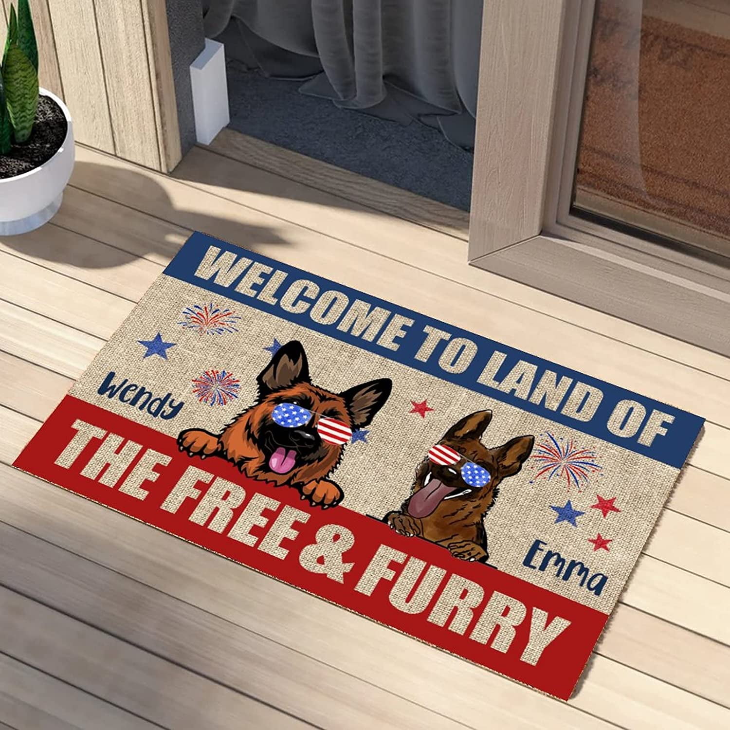 Welcome to The Land of The Free & Furry Coconut Coir Entry Mat ...