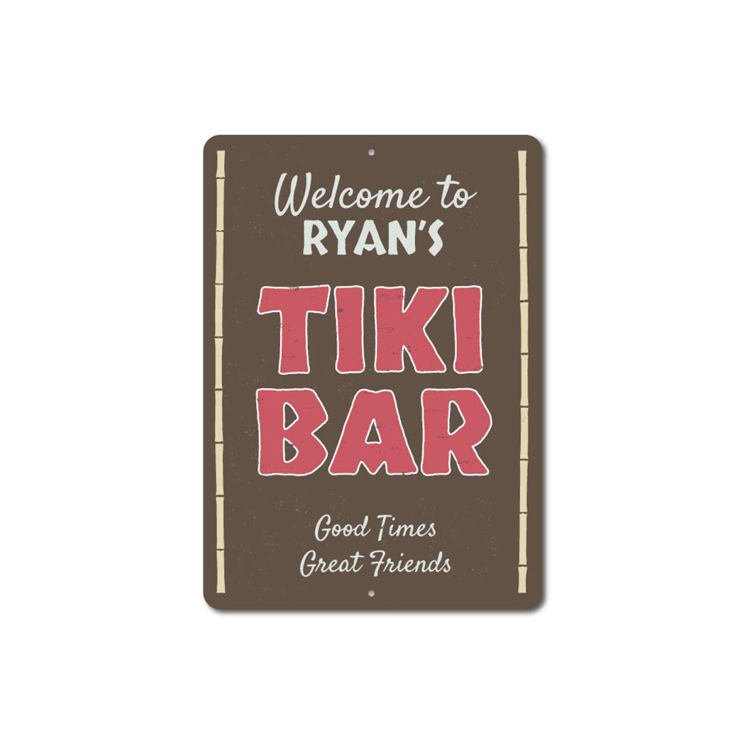 Welcome Tiki Bar Sign, Custom Good Times Great Friends Beach Bar Decor ...