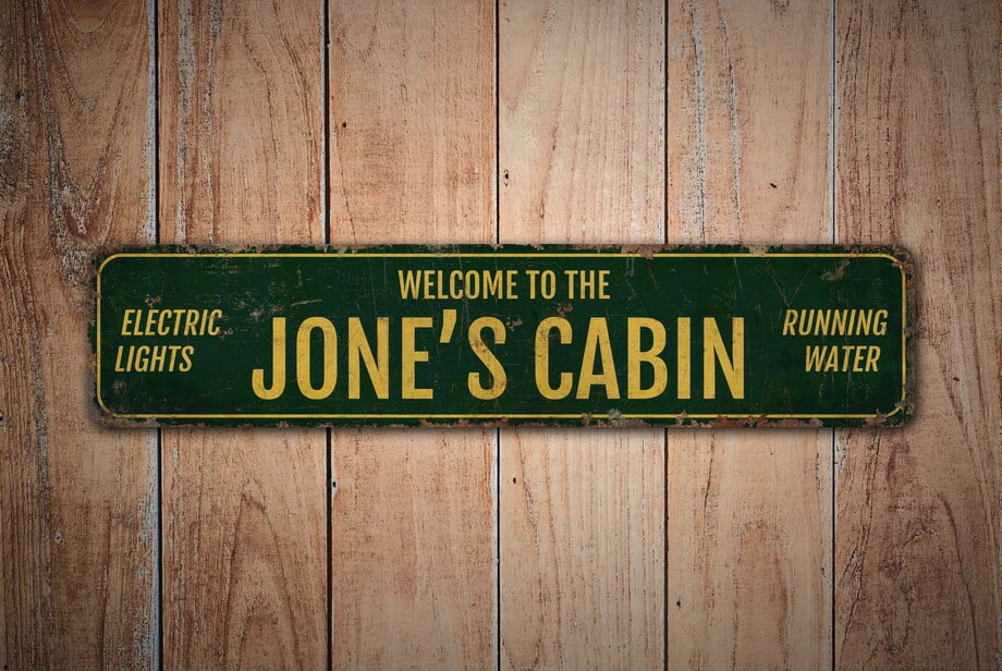 Welcome To Cabin Cabin Welcome Sign Outdoor Welcome Sign Vintage Style ...